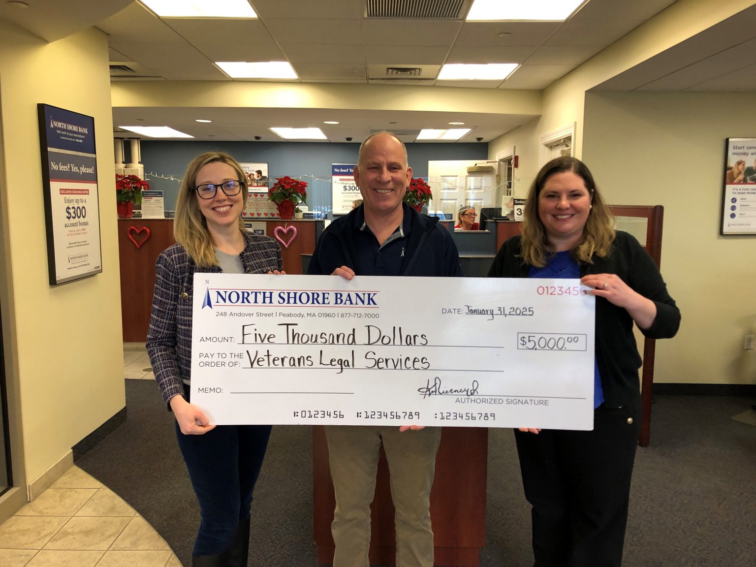 Abington Bank Contributes $5,000 to Veterans Legal Services - TruNorth Bank